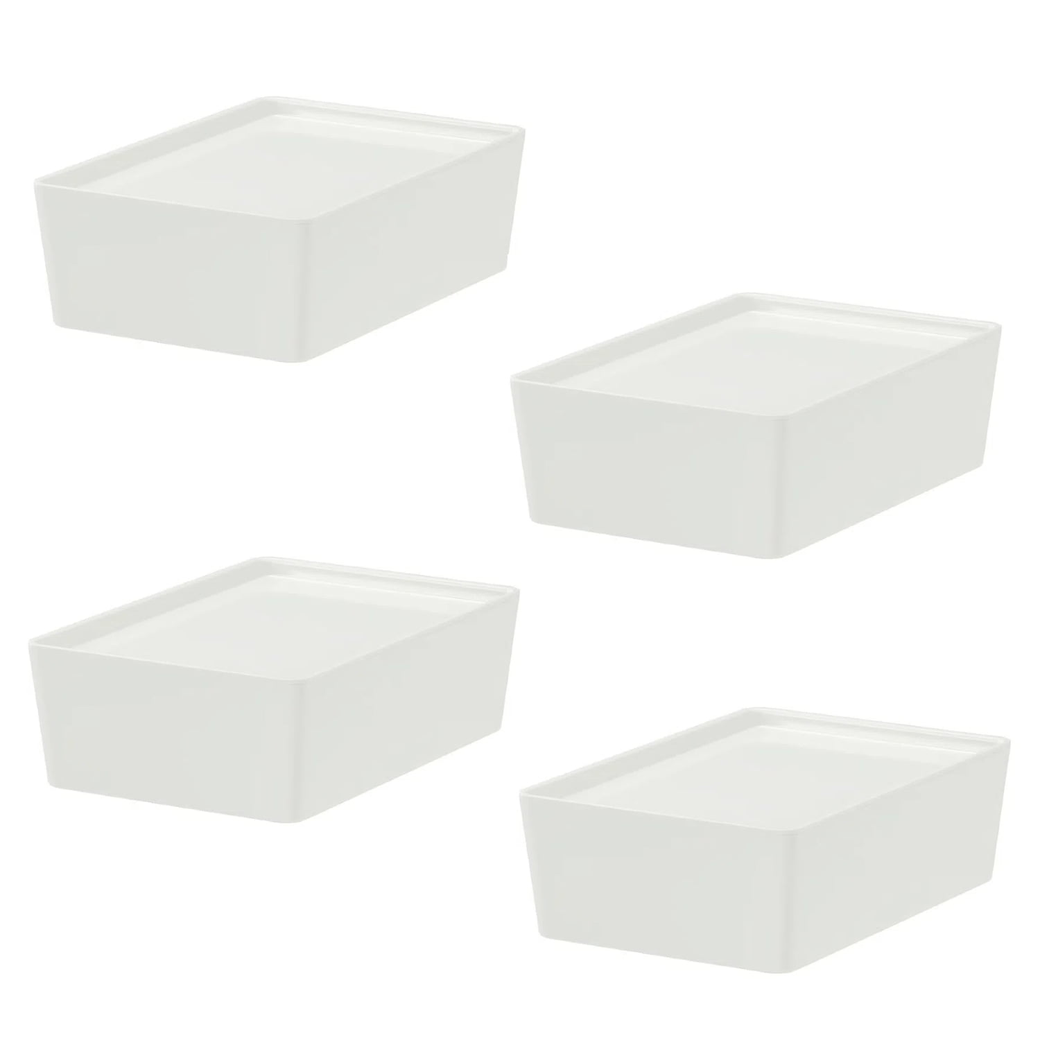 odorsTT4pcsBox with lid, white, 7x10 ¼x3 ¼ "Stackable Plastic Storage ...