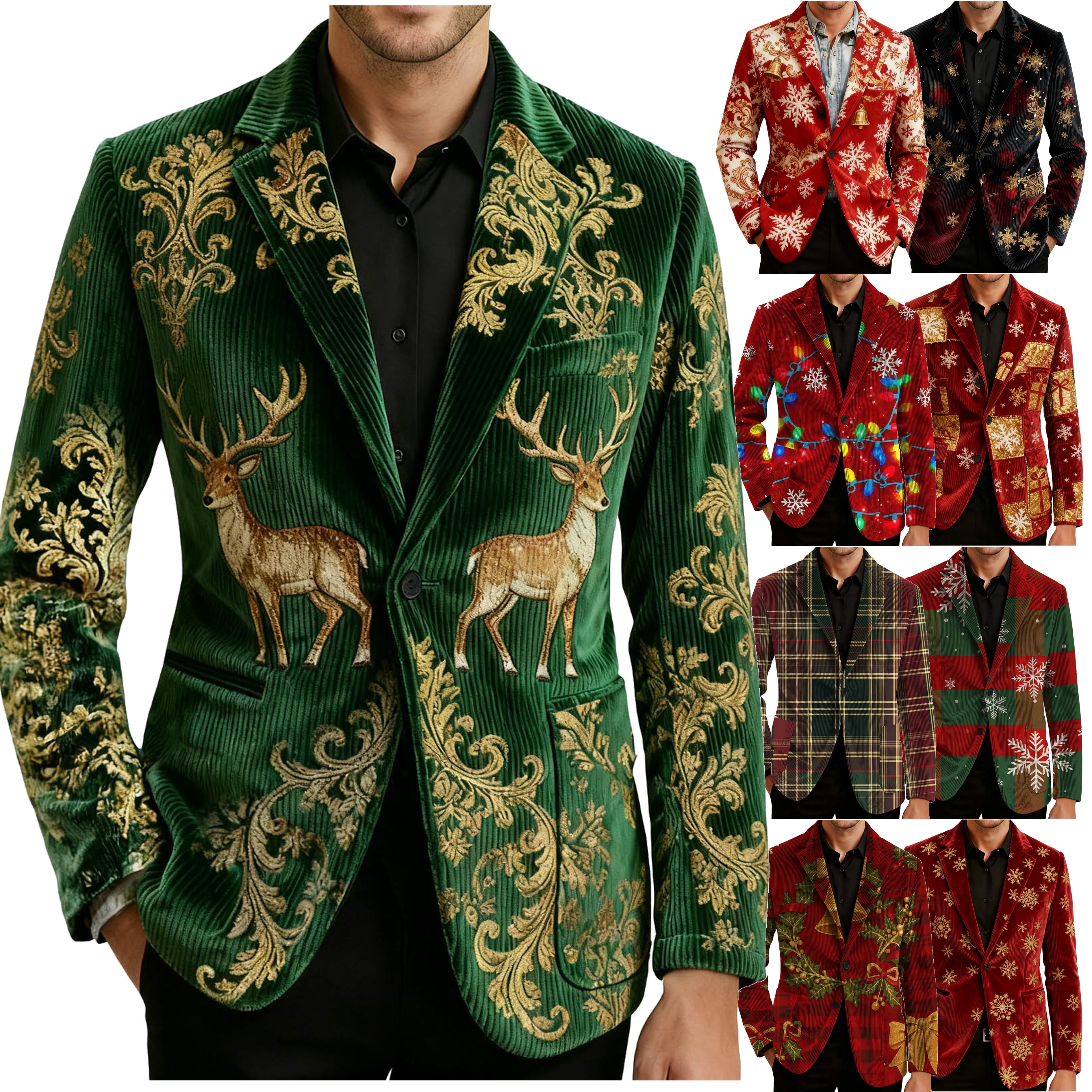 oelaio Men's Casual Blazer Long Sleeve Suit Jackets Sports Coats Twp ...
