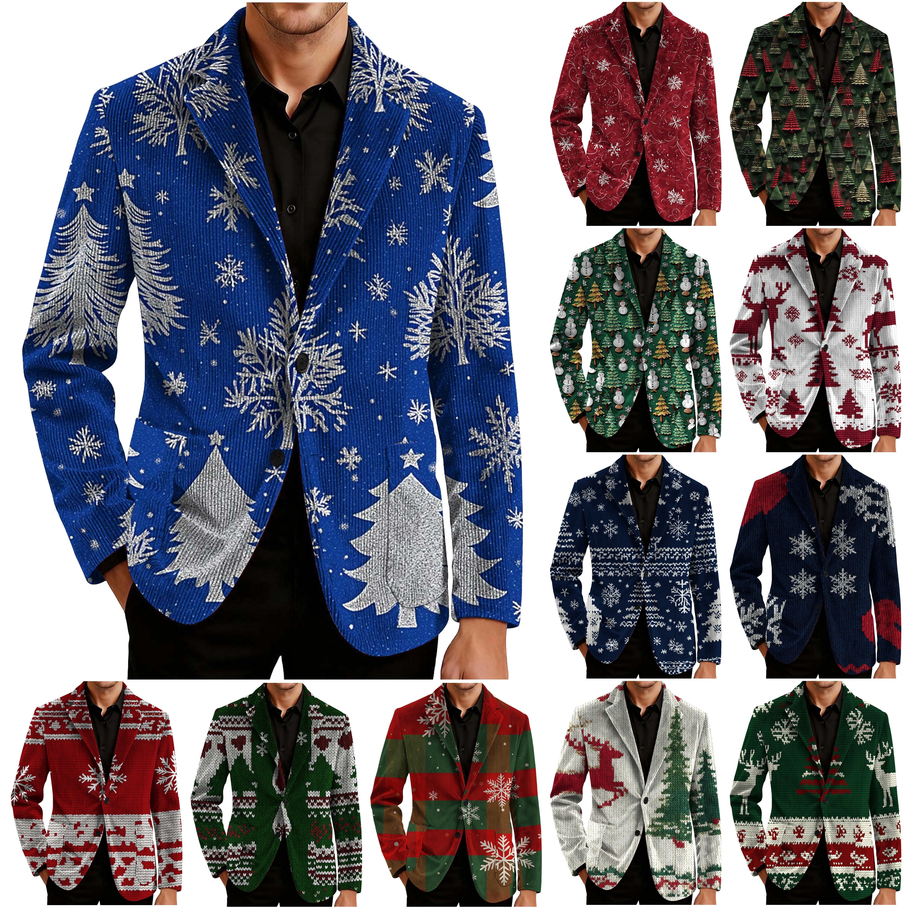 oelaio Mens Sport Coats and Blazers Novelty 3D Printed 2 Button Notched ...