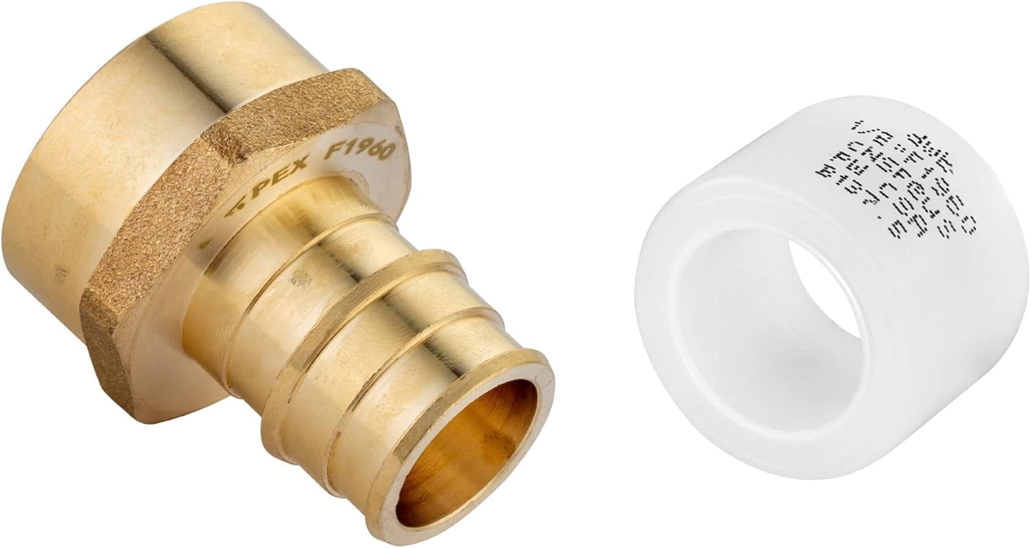 of 10 Sets) Pex A 1/2"x 1/2" Female NPT Adapter Expansion Brass Fittings, F1960 with 10 Pieces 1 ...