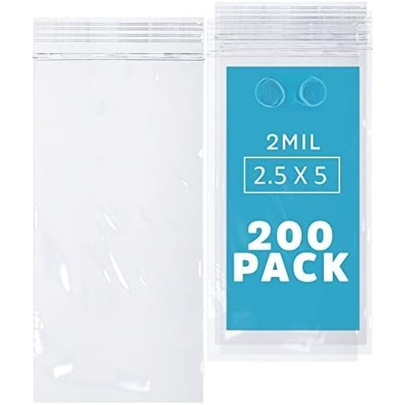 - of 200 2.5" x 5" 2 Mil Thick - Clear Reclosable Zip Bags ...