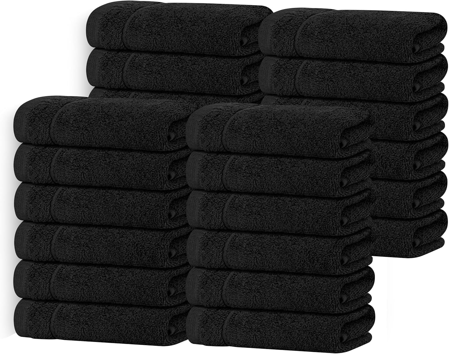 of 24 Washcloths, 12 x 12 , Weight, Quick to Dry, Soft & Absorbent ...