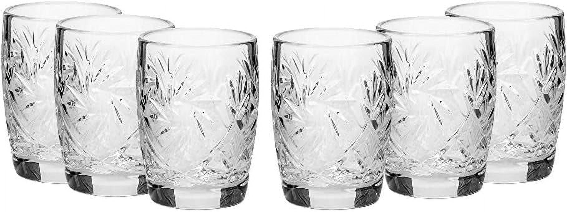 of 6 Russian Vintage CUT Crystal Stemless Shot Vodka Glasses 1.5 Oz ...