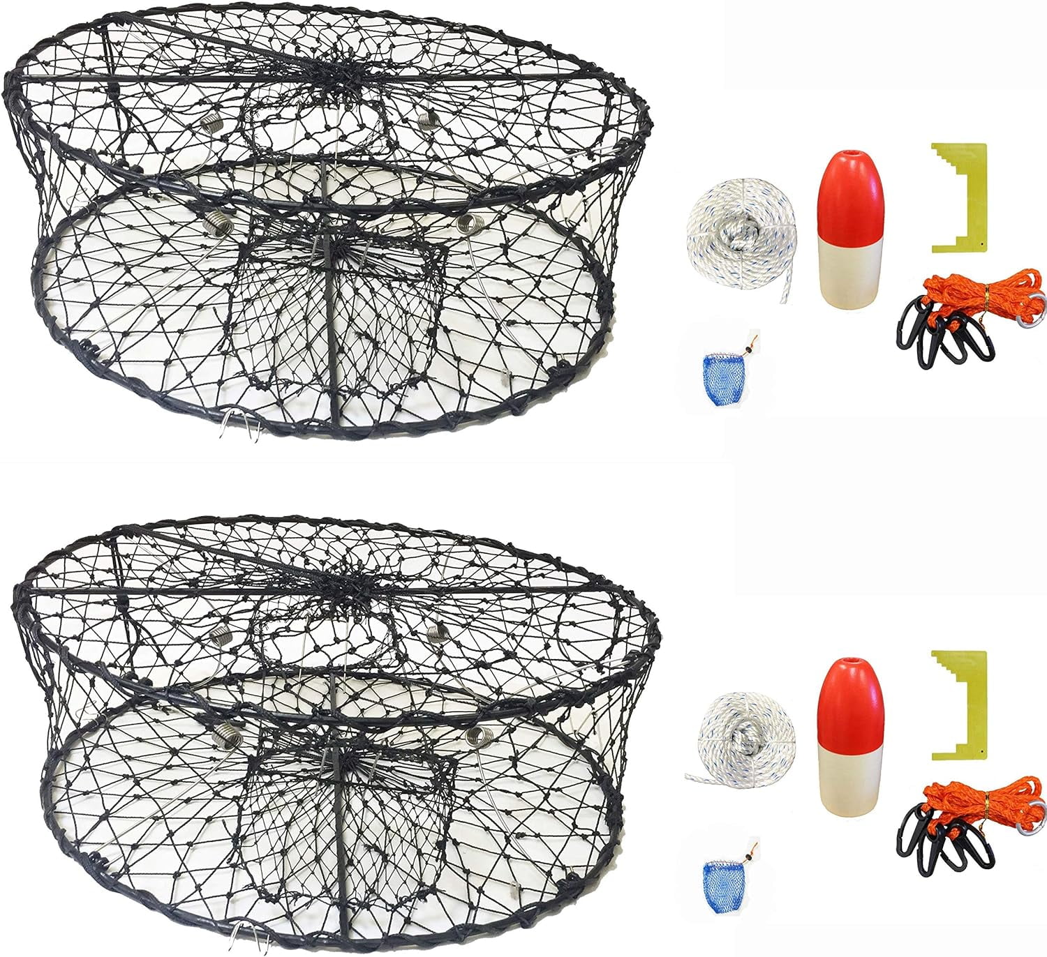 of CT50 Sports Foldable Crab Trap with Red/White Floats, Harness, Bait ...