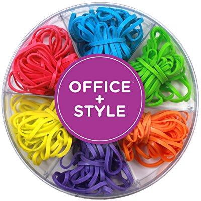 office+style colored rubber bands with close-lid storage container, 120 pieces - Walmart.com