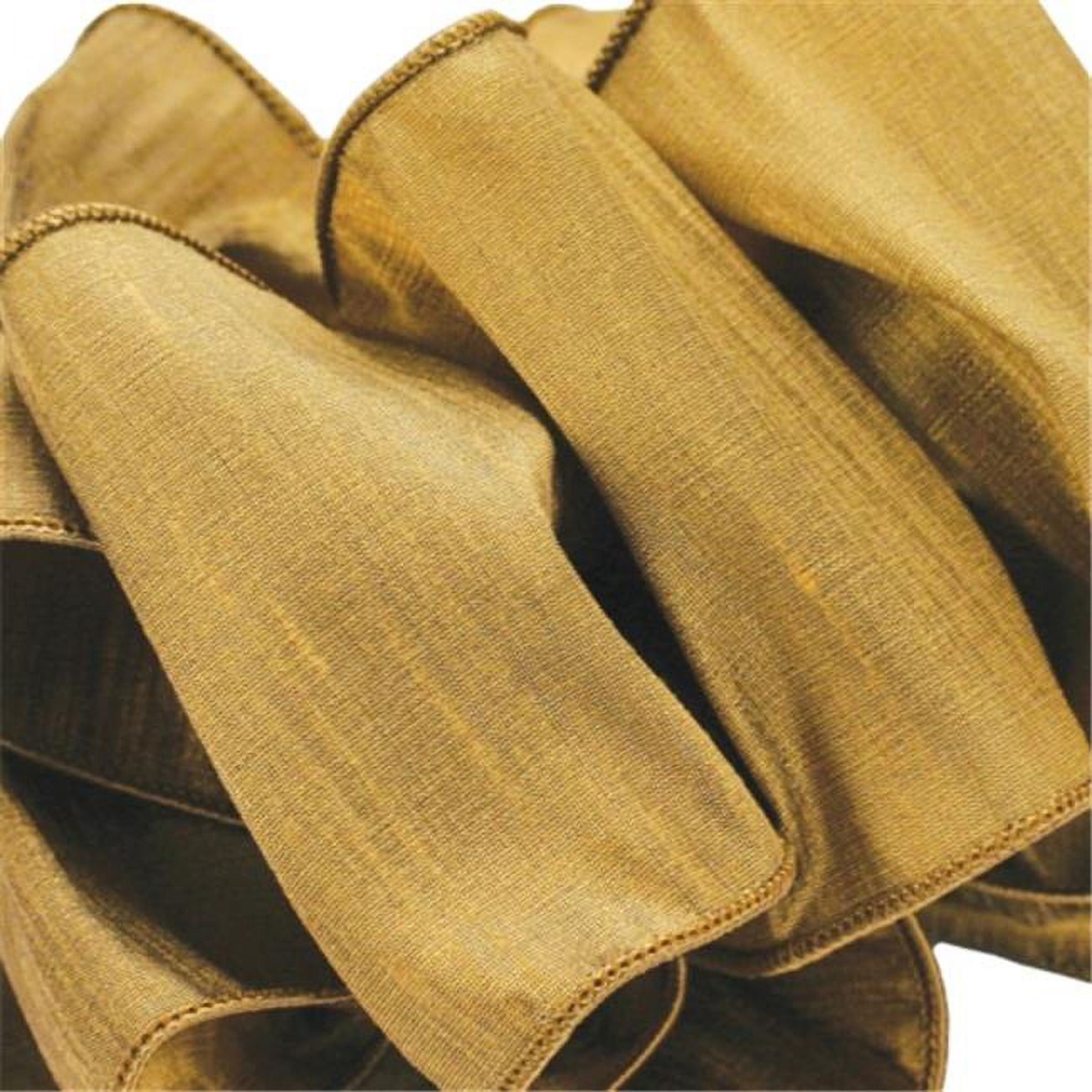 Offray Wired Edge Taj Craft Ribbon, 4-Inch Wide by 10-Yard Spool, Gold ...