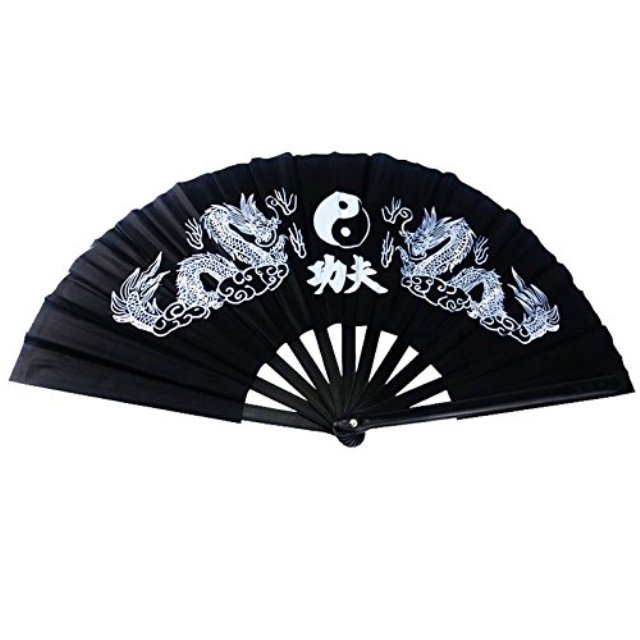 ogrmar chinese fan tai chi kung fu folding fan with dragon design ...