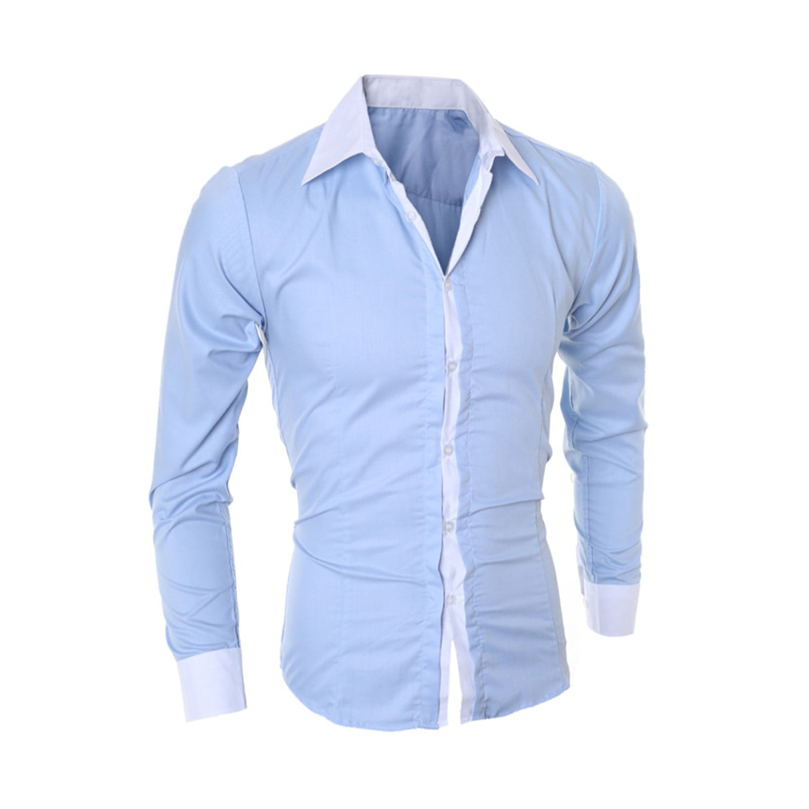 ohmzyzo Men's Button Down Shirts Long Sleeve Dress Shirts Casual ...