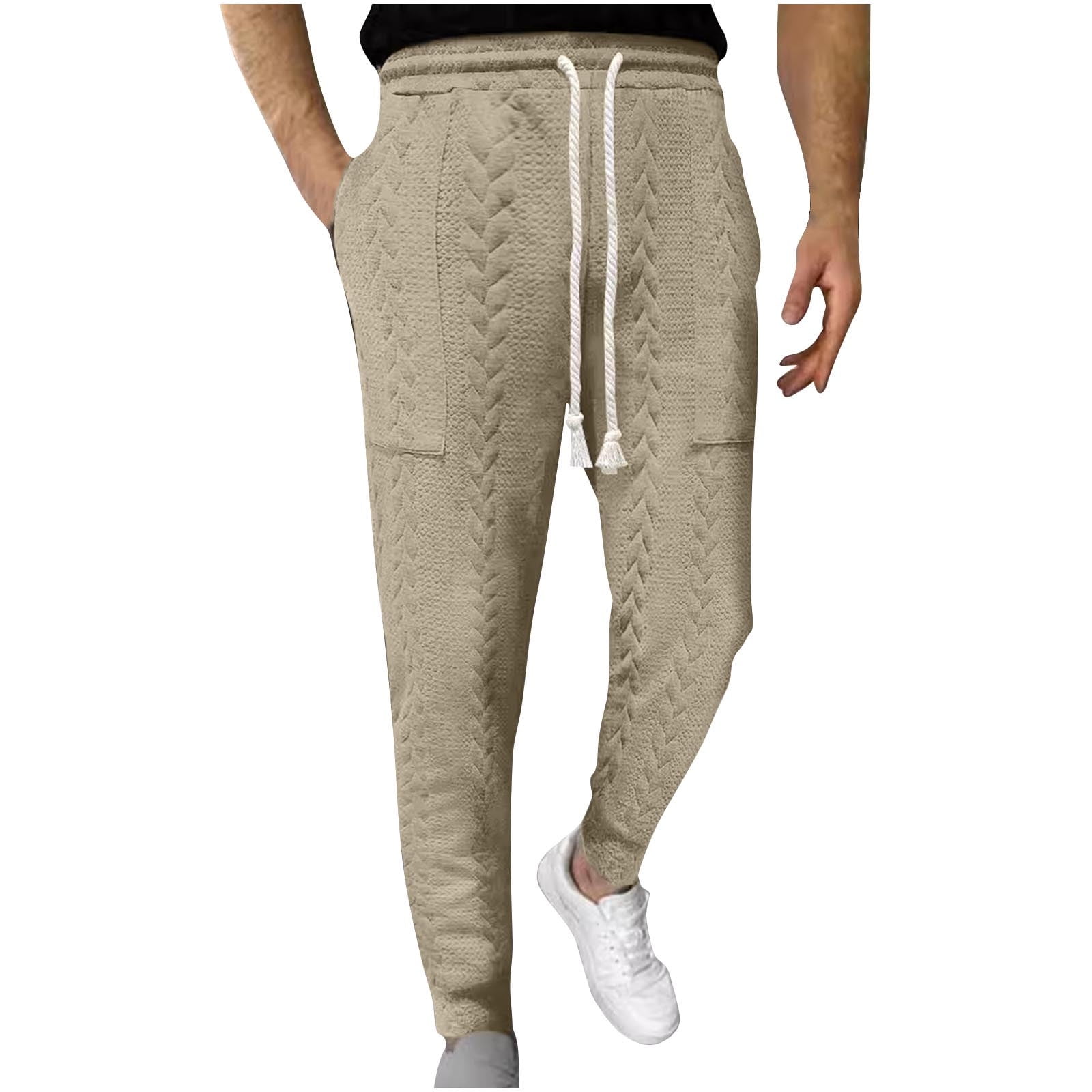 ohmzyzo Men' s Cable Knit Pants Long Knit Harem Pants Joggers ...