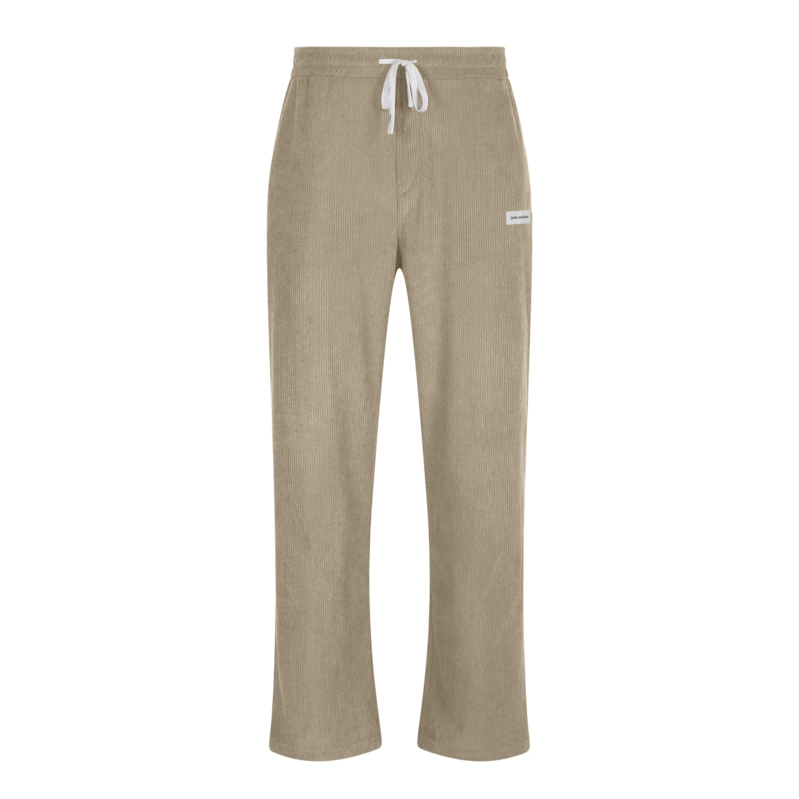 ohmzyzo Men's Drawstring Elastic Waist Pants Loose Fit Straight Leg ...