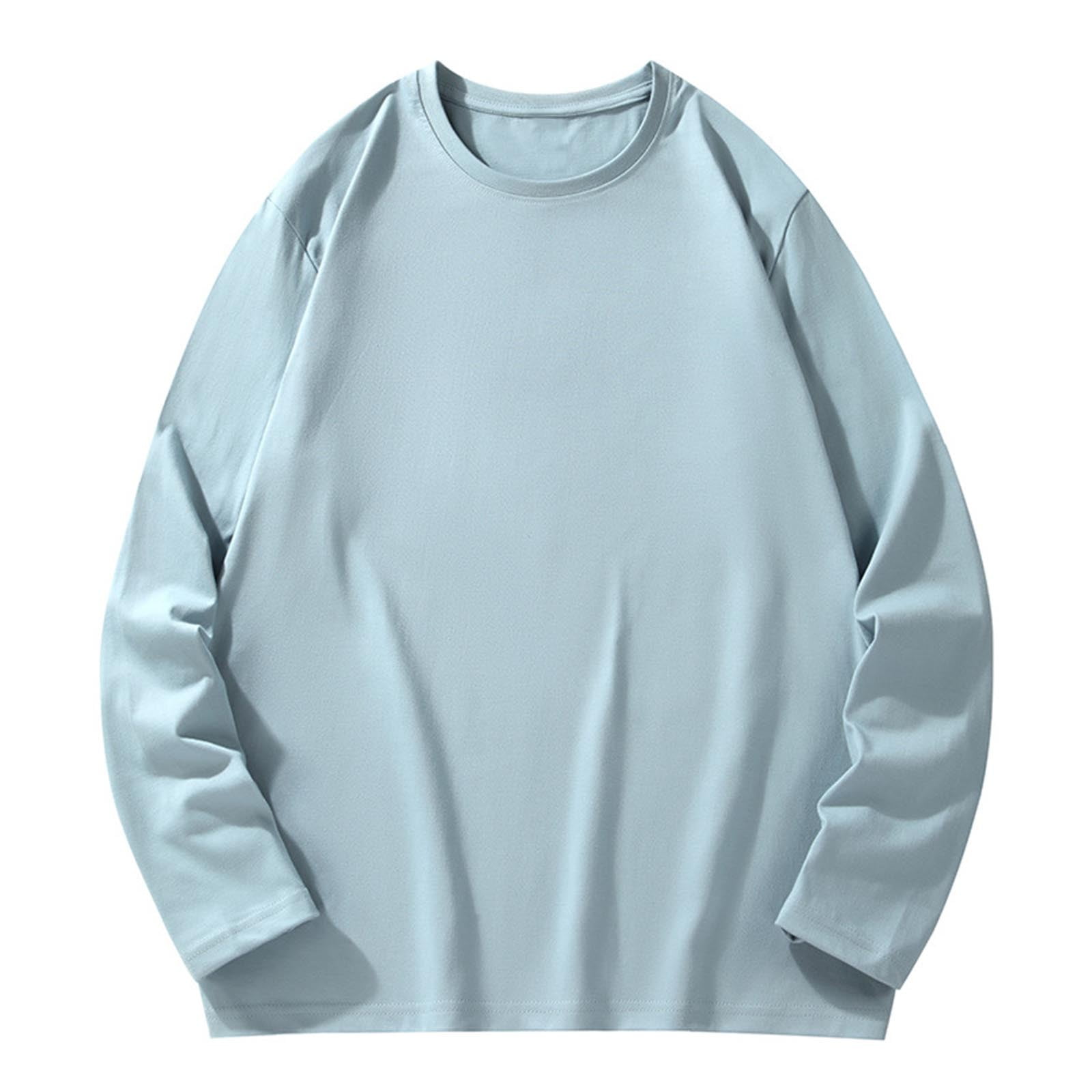 ohmzyzo Men's Long Sleeve Sweatshirt Crew Neck Polyester Pullover Plain ...