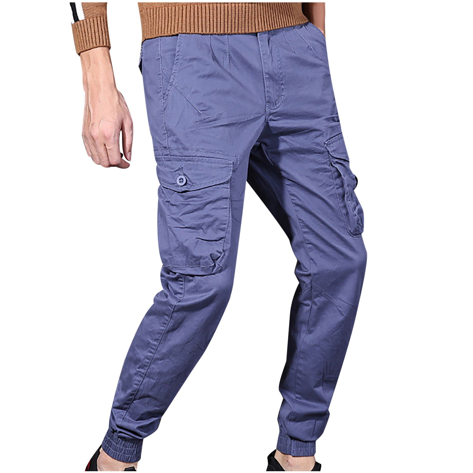 ohmzyzo Men's Side Pockets Small Feet Tight Fitting Pants Full Length ...