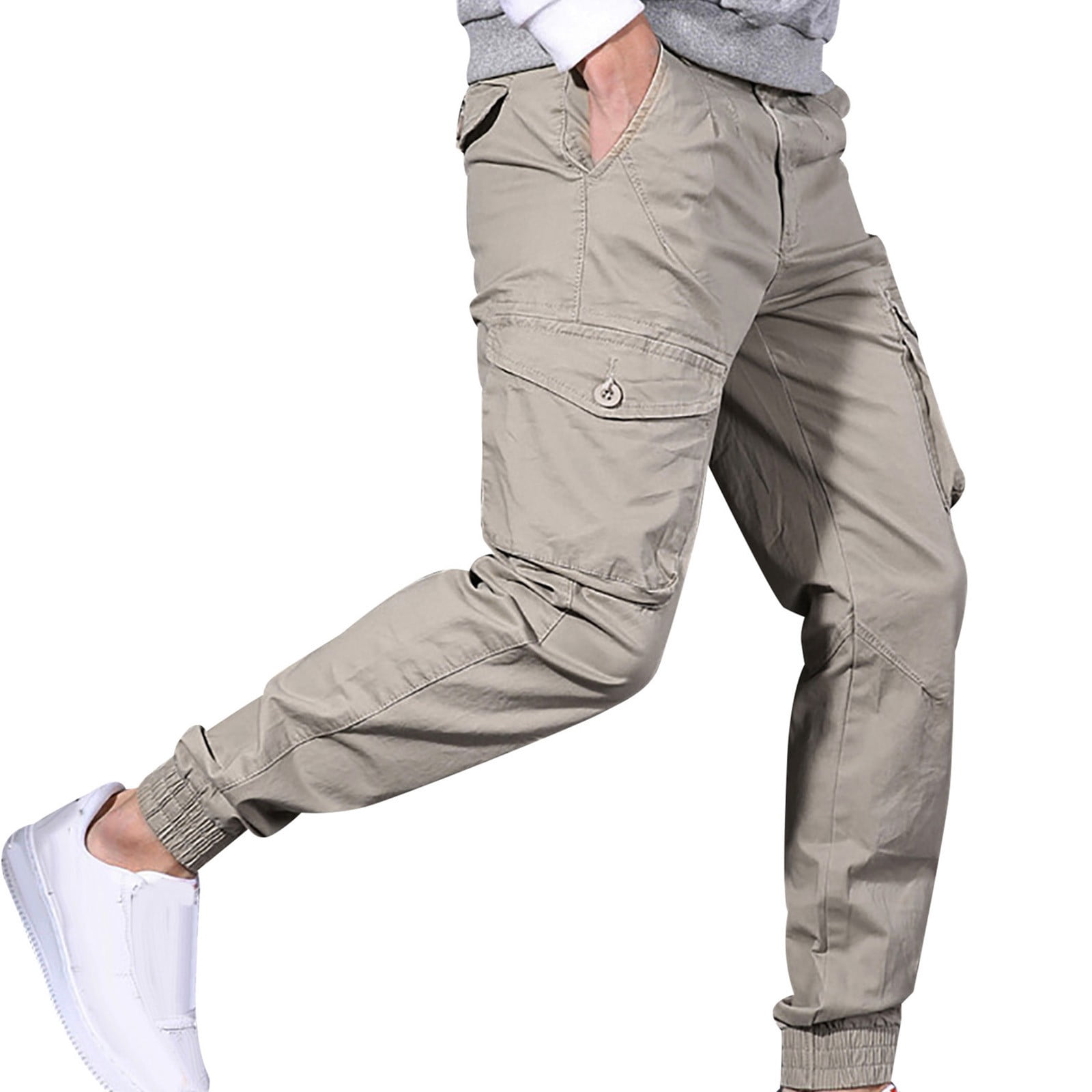 ohmzyzo Men's Side Pockets Small Feet Tight Fitting Pants Full Length ...