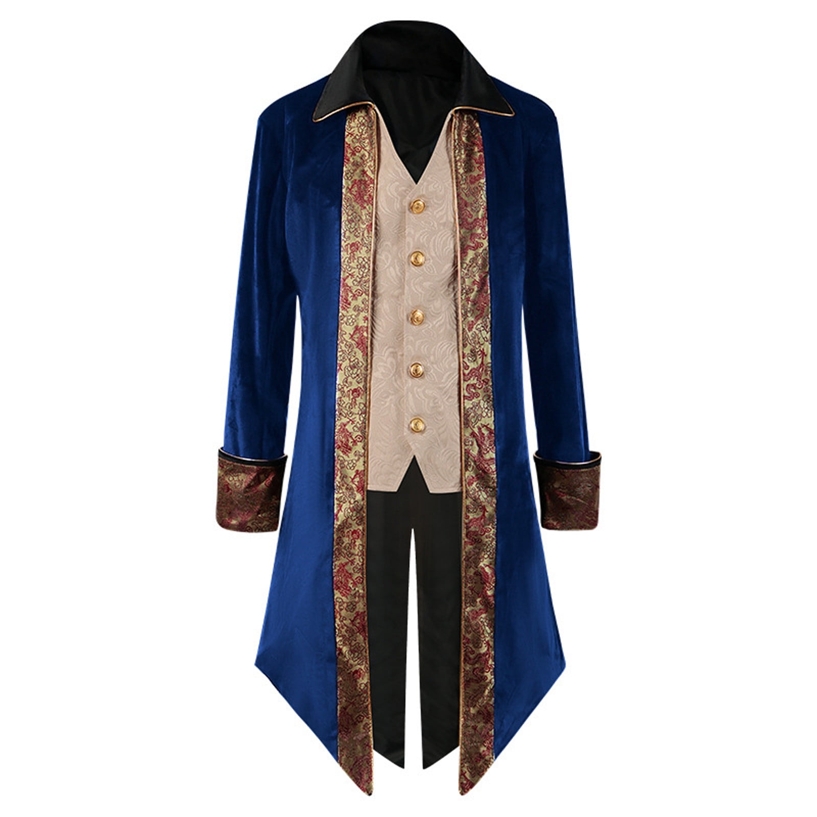 ohmzyzo Men's Steampunk Tailcoat Jackets Renaissance Vintage Lapel ...