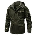 ohmzyzo Men's Winter Hooded Jackets Multi Pockets Zipper Front Coats ...