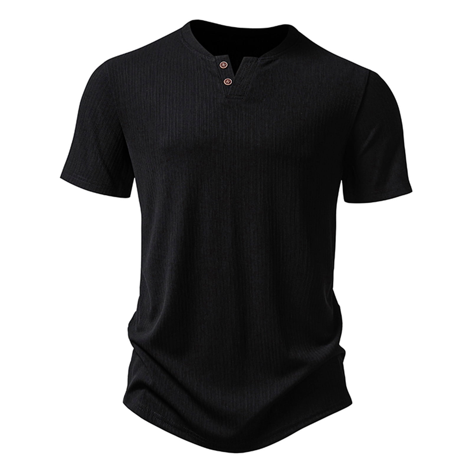 ohmzyzo Mens Henley Shirts Short Sleeve Button Down Tops Casual Solid Color Sports Shirts ...
