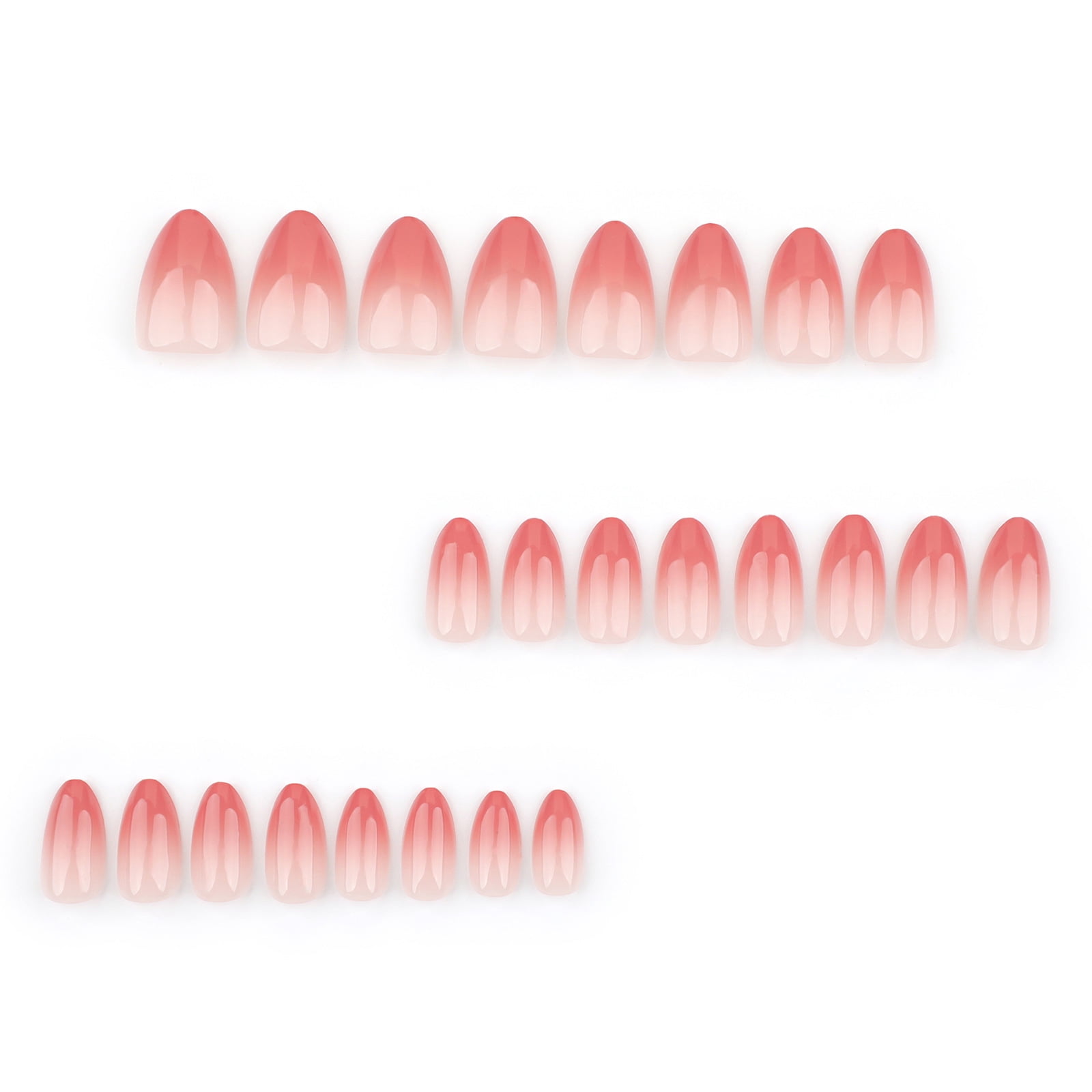 ohodhmnu 24 Pcs French Tip Stick On Nails Simple False Nails Short ...