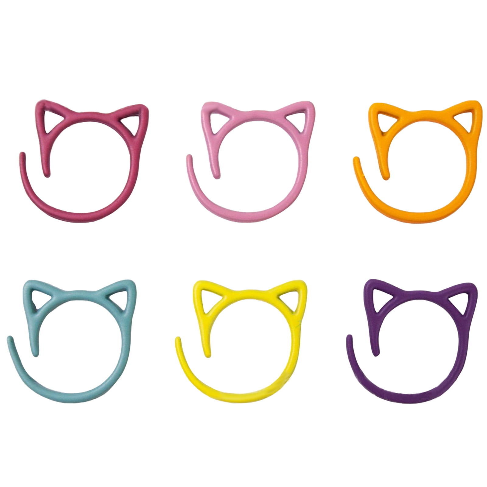 ohodhmnu 24Pcs Metal Stitching Marker Cats Shaped Crochet Marker Rings ...