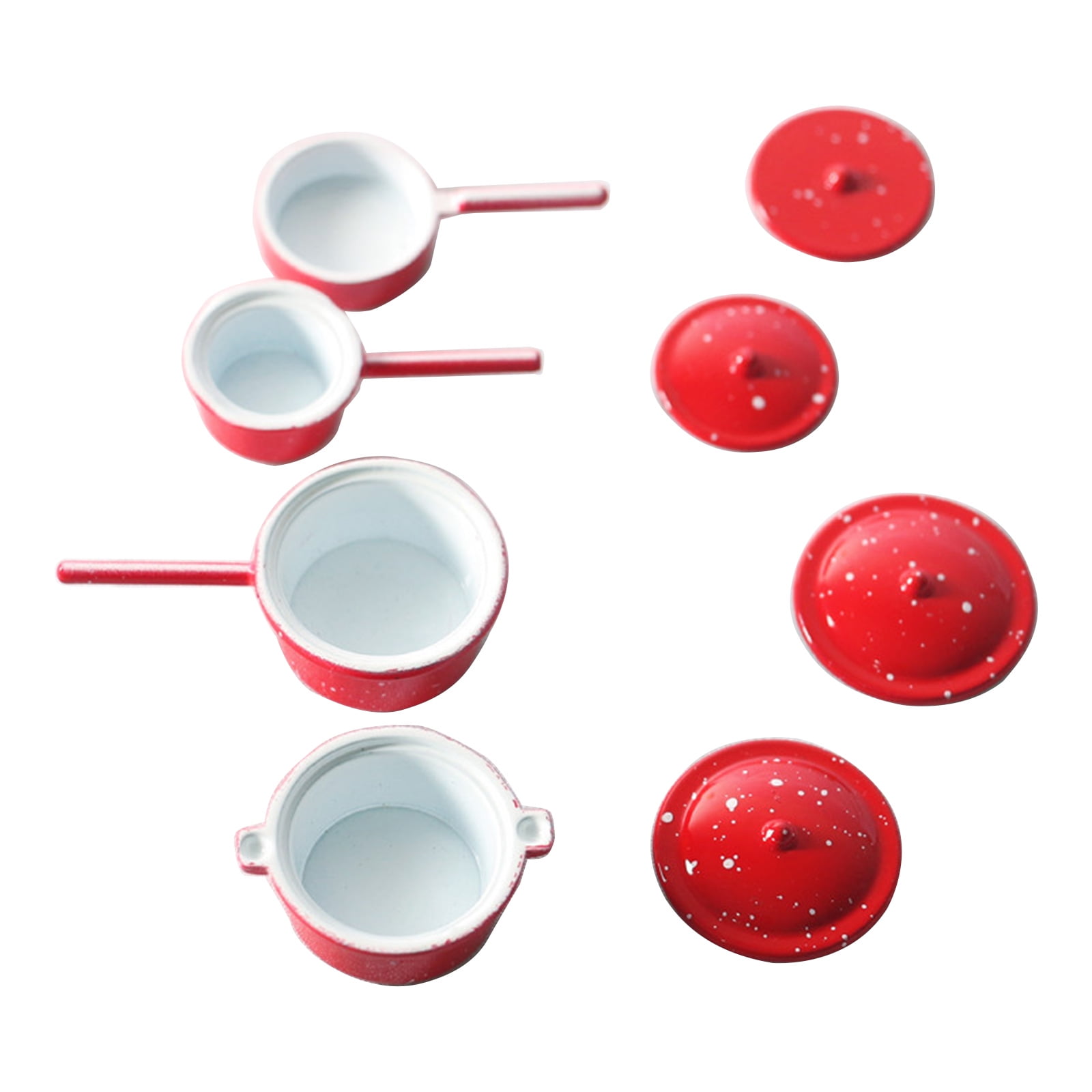 ohodhmnu Pan Set Pretend Play for Kids Role Cookware Model Toy 1:12 ...