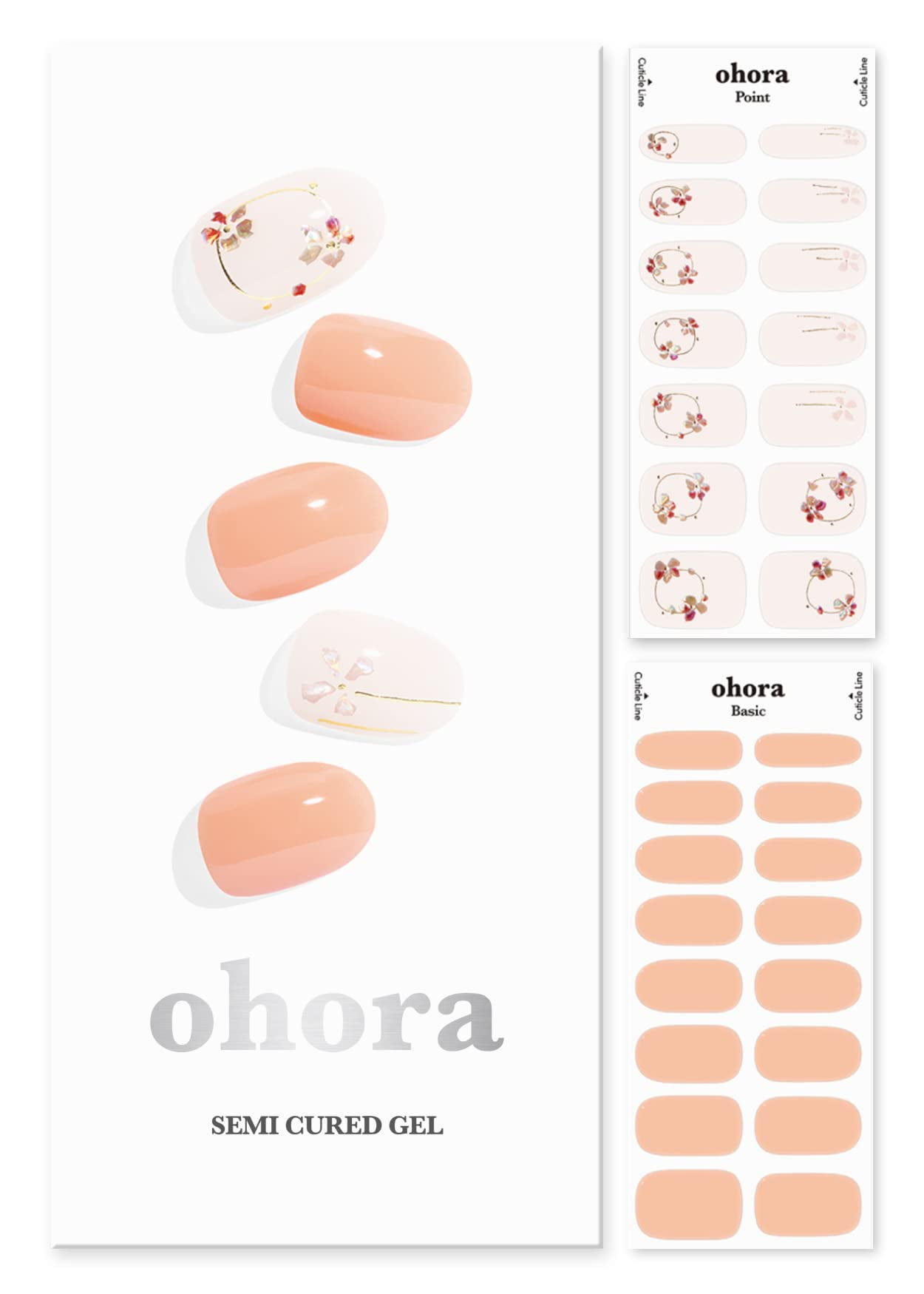 ohora Semi Cured Gel Nail Strips (N Delicate) - Works with Any UV Nail Lamps, Salon-Quality ...