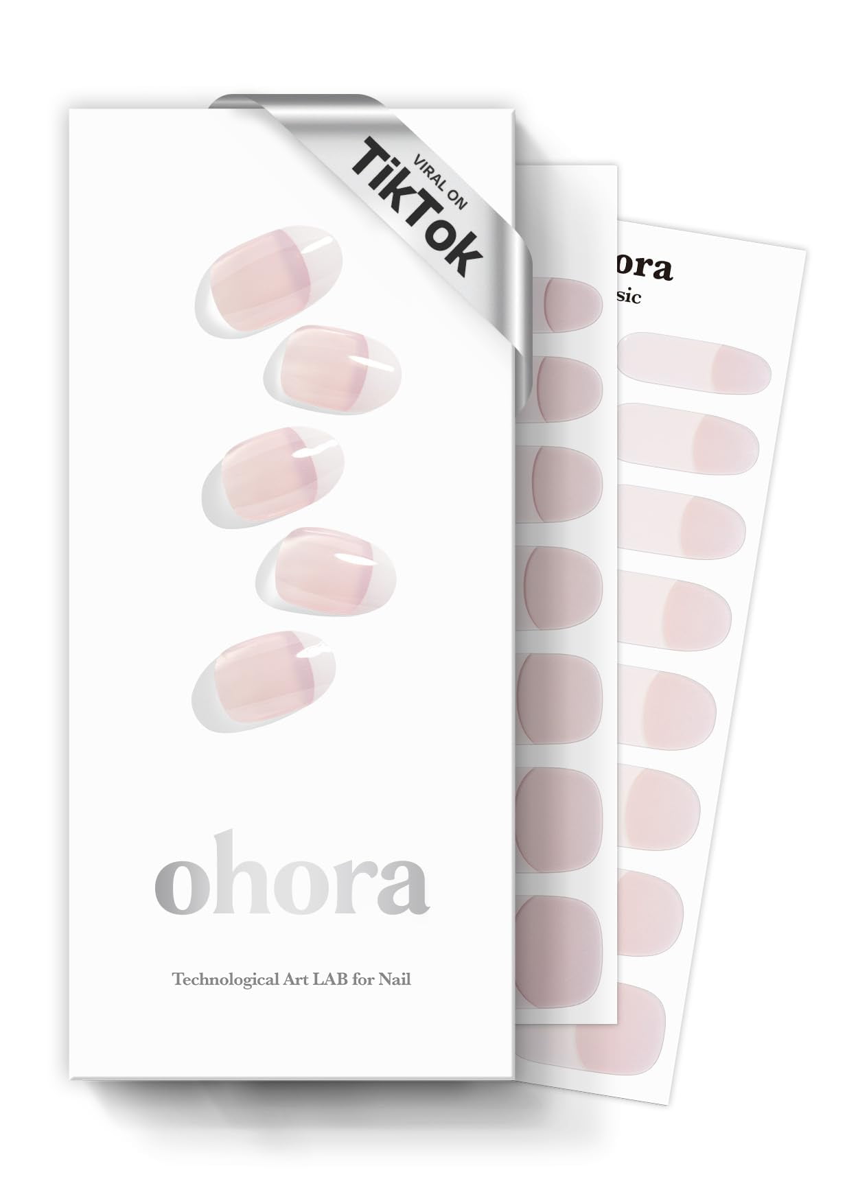 ohora Semi Cured Gel Nail Strips (N Essential French) - White, French, Works with Any UV/LED ...