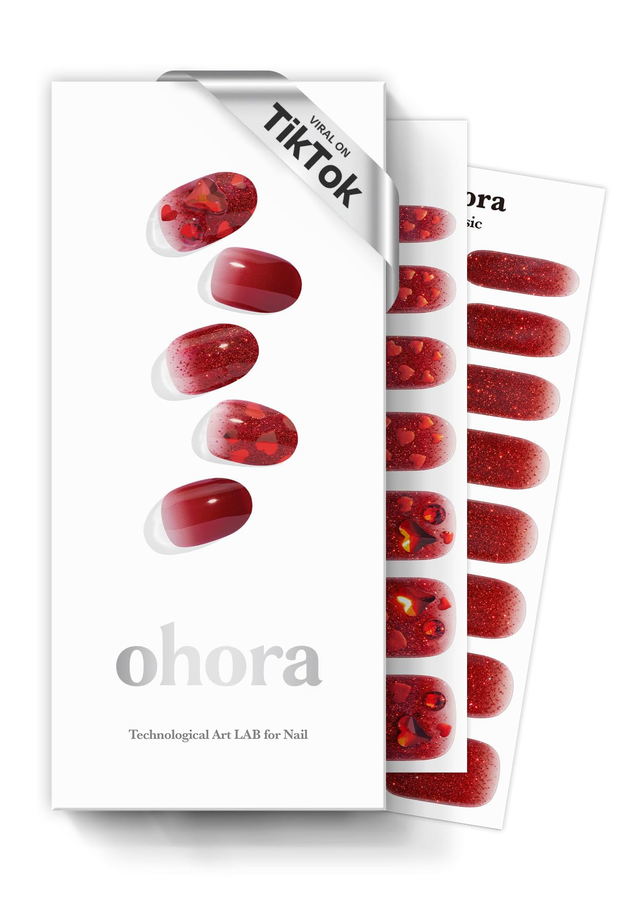 ohora Semi Cured Gel TMA2 Nail Strips (N Love Red, Ombre, Works with Any UV/LED Nail Lamps ...