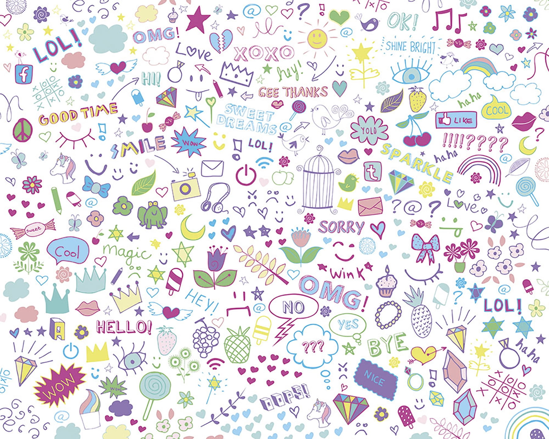 ohpopsi Soft Social Text Graffiti Wall Mural - Walmart.com