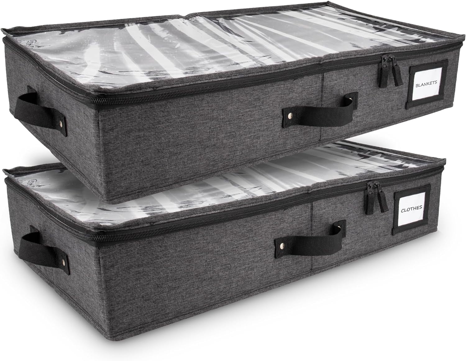 oiequirh 2pc Low Profile Under Bed Storage Containers Thin Under Couch ...