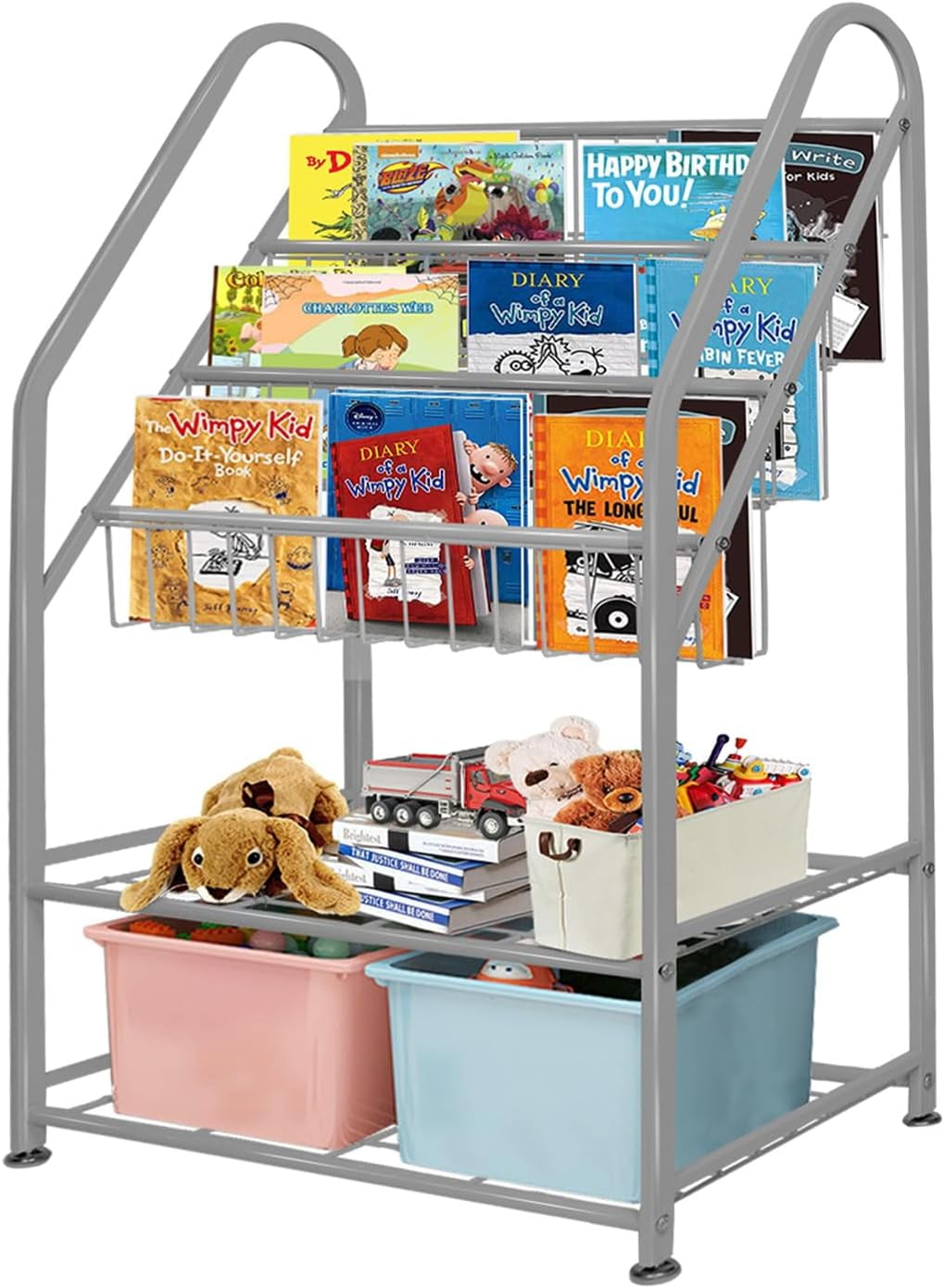 oiequirh Metal Kids Bookshelf Green Freestanding for Children Room 32 ...