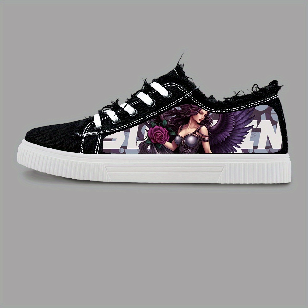 oiky Anime Print Men‘s Trendy Low Top Skateboard Shoes Comfy Non Slip ...