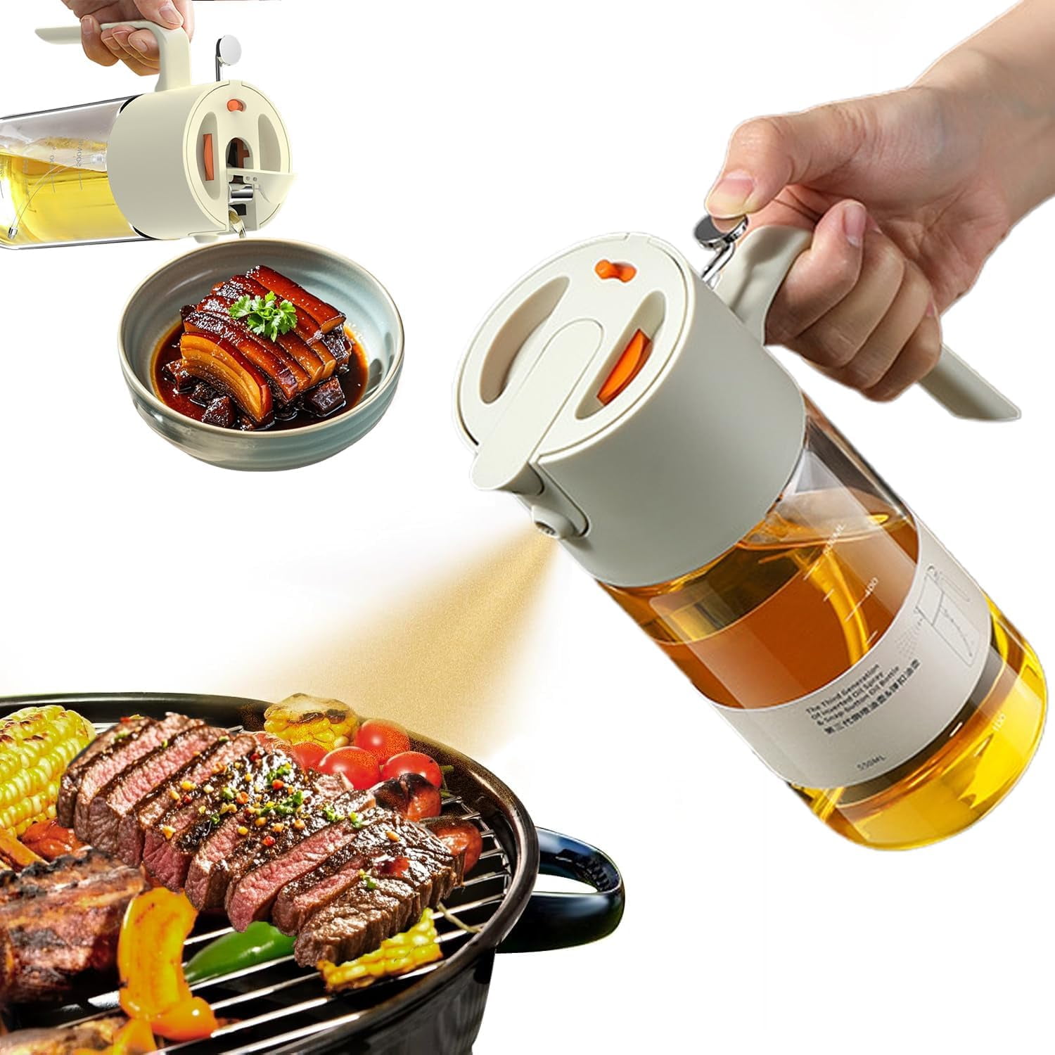 oil dispenser for kitchen Oil Sprayer for Cooking, 2 in 1 Olive Oil ...