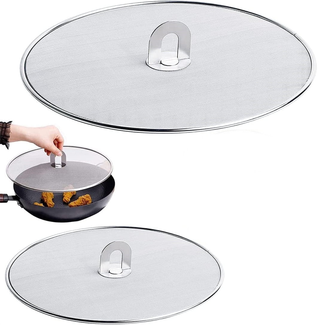 oil splatter cover splash guard lid mesh splatter guard stainless steel ...
