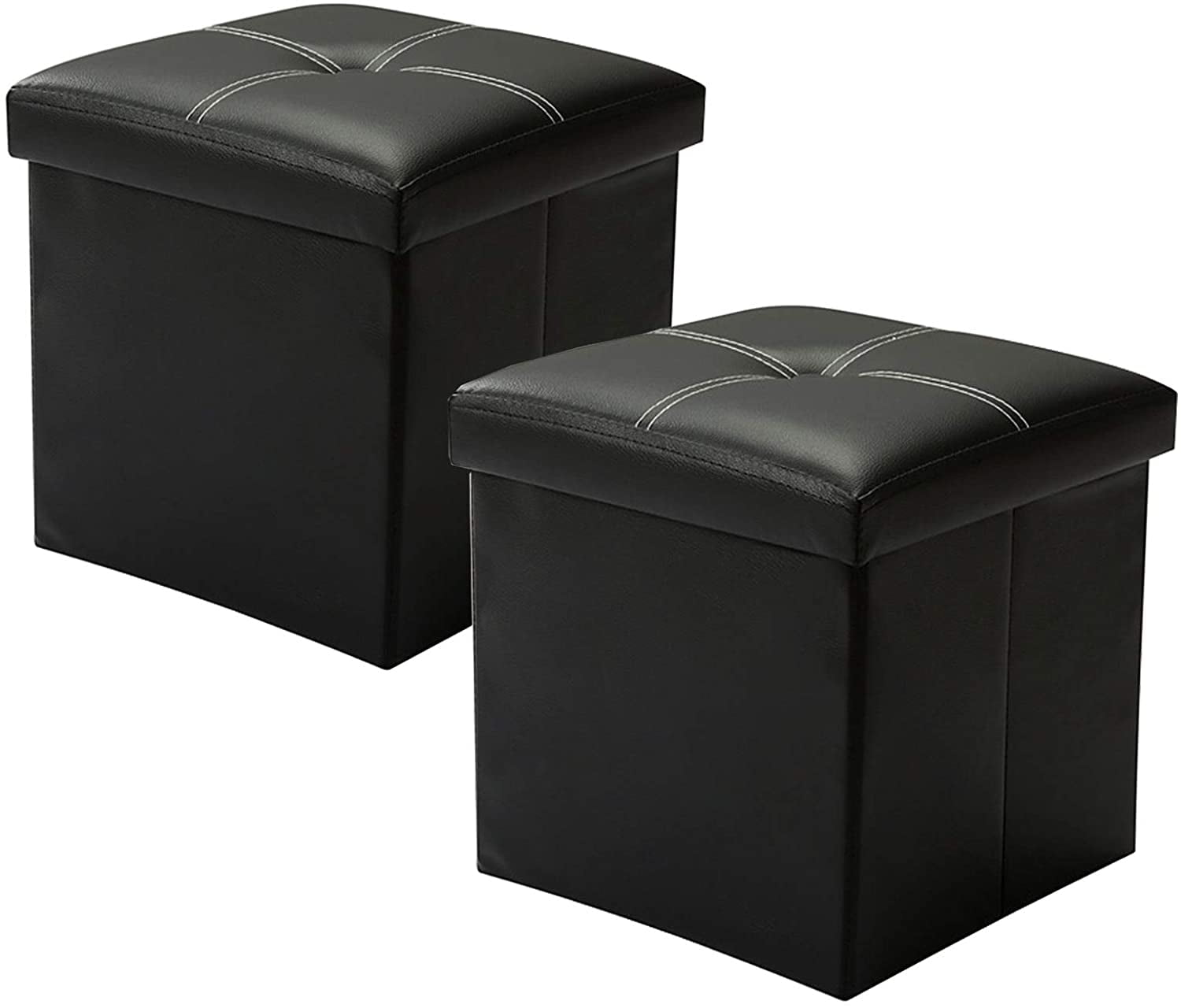 oiyexc Faux Leather Small Square Foot Rest Stools Foot Stool with ...