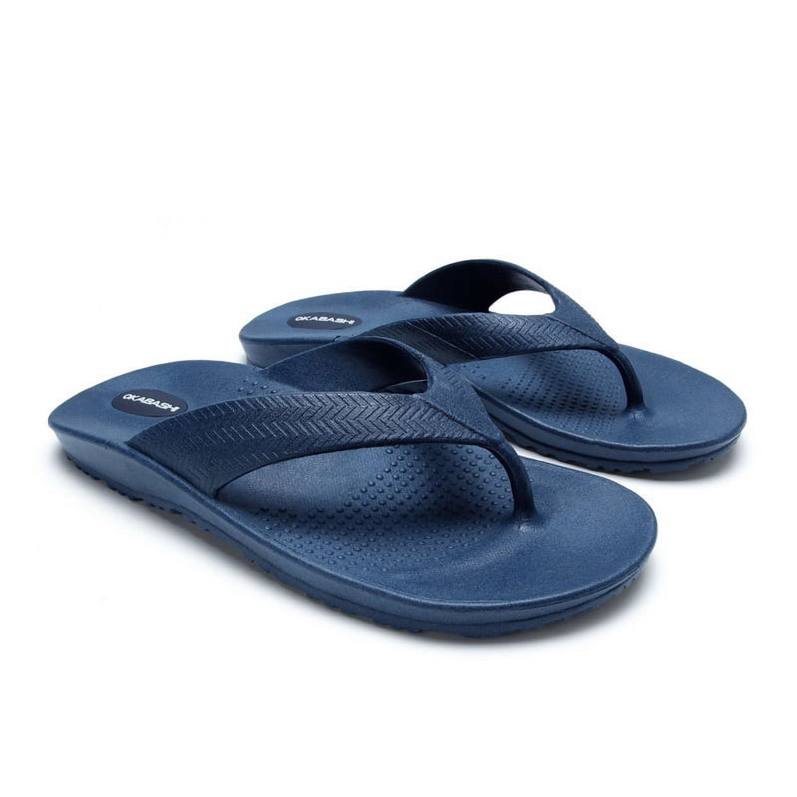 okabashi mens surf flip flops - sandals,navy,l - (m 8-8.5) - Walmart.com