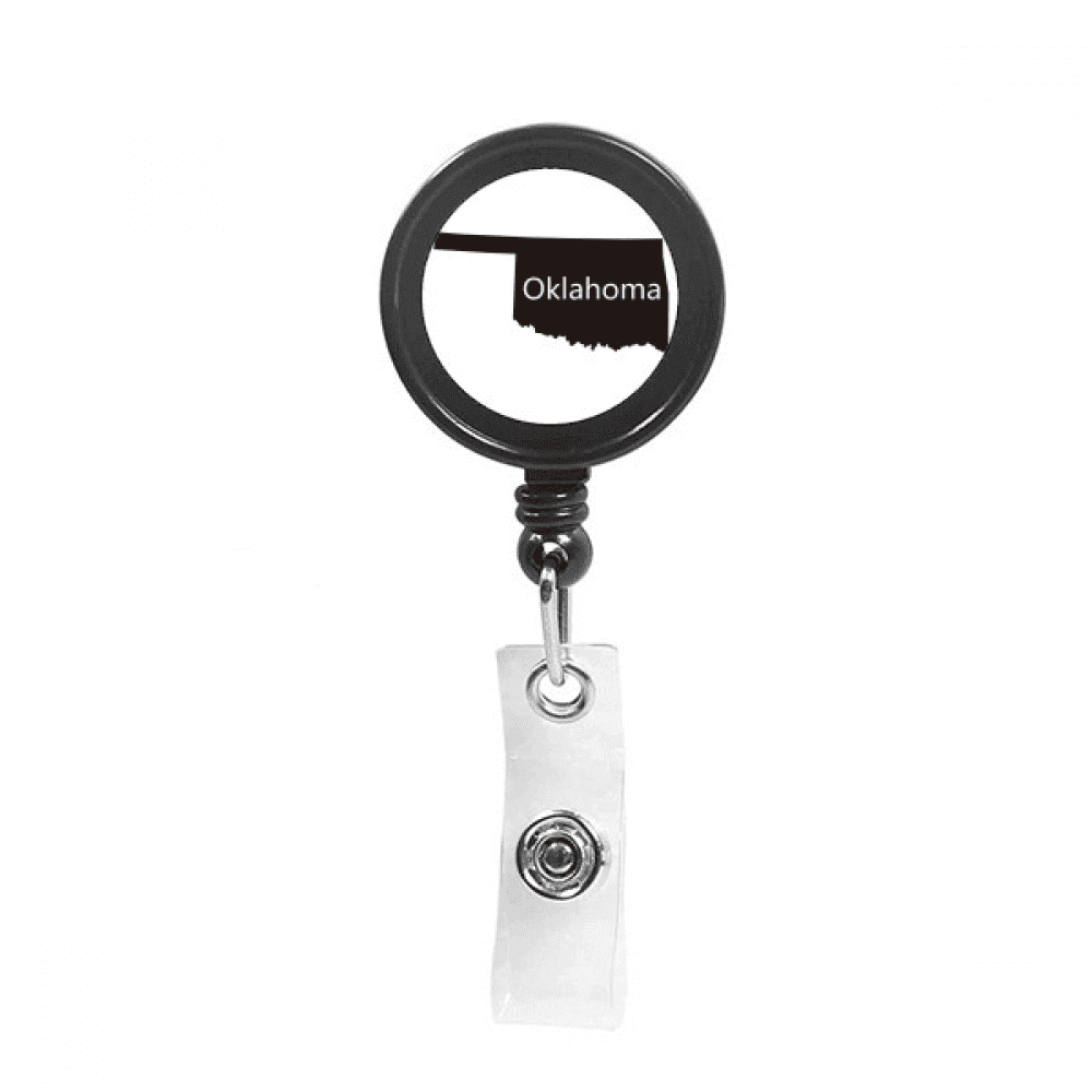oklahoma ameusa map outline Retractable Keychain Badge Holder ID Badge ...