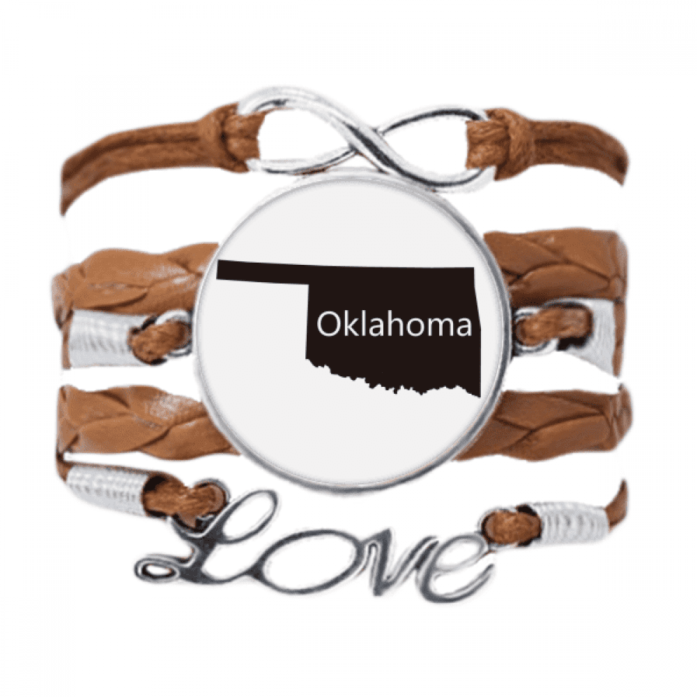oklahoma ameusa map outline bracelet love chain ornament wristband ...