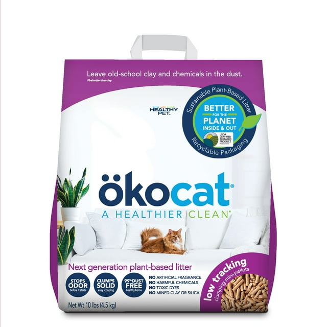 okocat Low Tracking, Less Mess Cat Litter, Clumping Wood Pellets, Dust ...