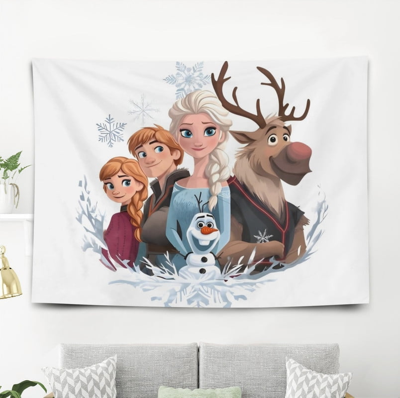 olaf pattern wall hanging 50*60 inches high-quality peach skin velvet ...