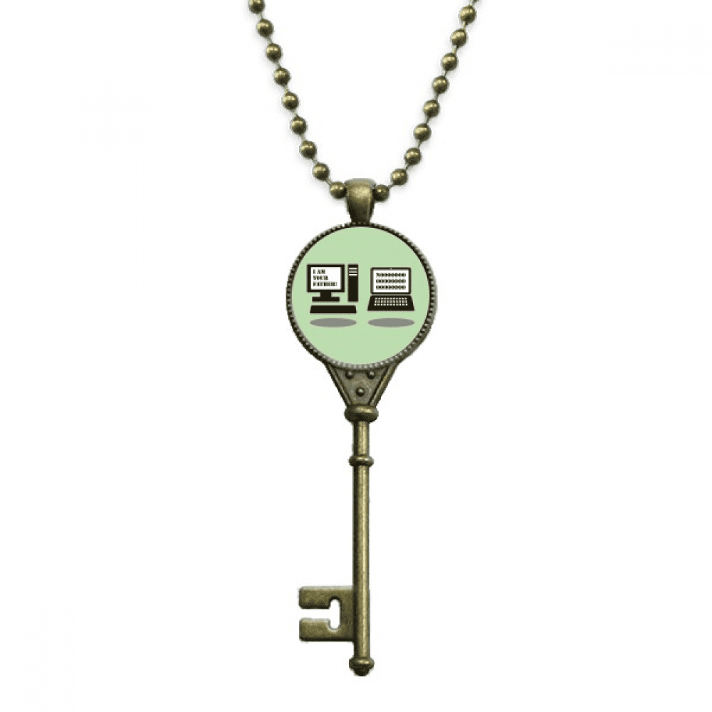 old computer notebook art deco fashion key necklace pendant tray ...