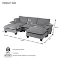 (old:w3163s00022) Modular Sectional Sofa, Oversized Deep Seat U Shaped ...