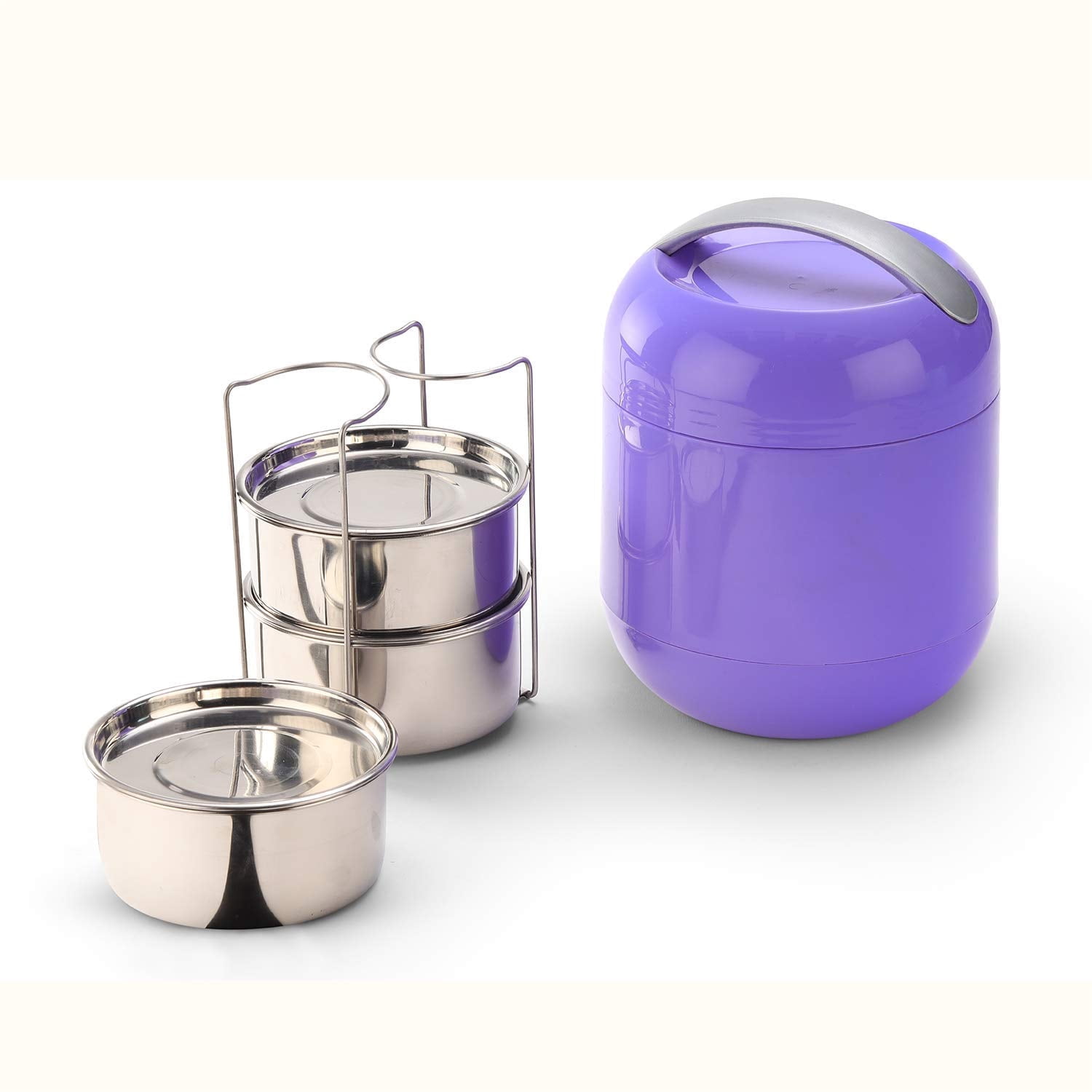 SOPL-OLIVEWARE Bella Lunch Box, 3 Stainless Steel Containers 300ml Each ...