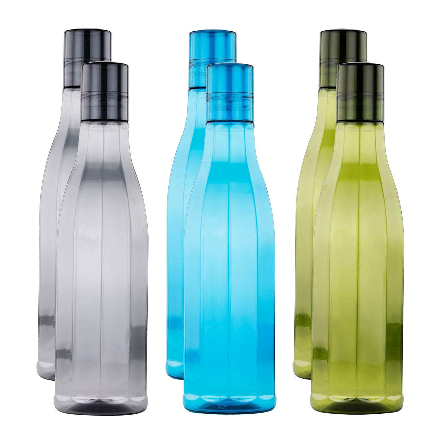 oliveware Premium AKQUA Range Plastic Water Bottle, 1L, Set of 6 ...