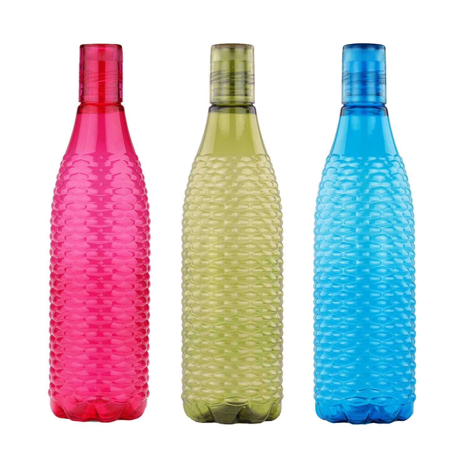 oliveware Premium Mosaic Range Plastic Water Bottle, 1L, Set of 3 ...