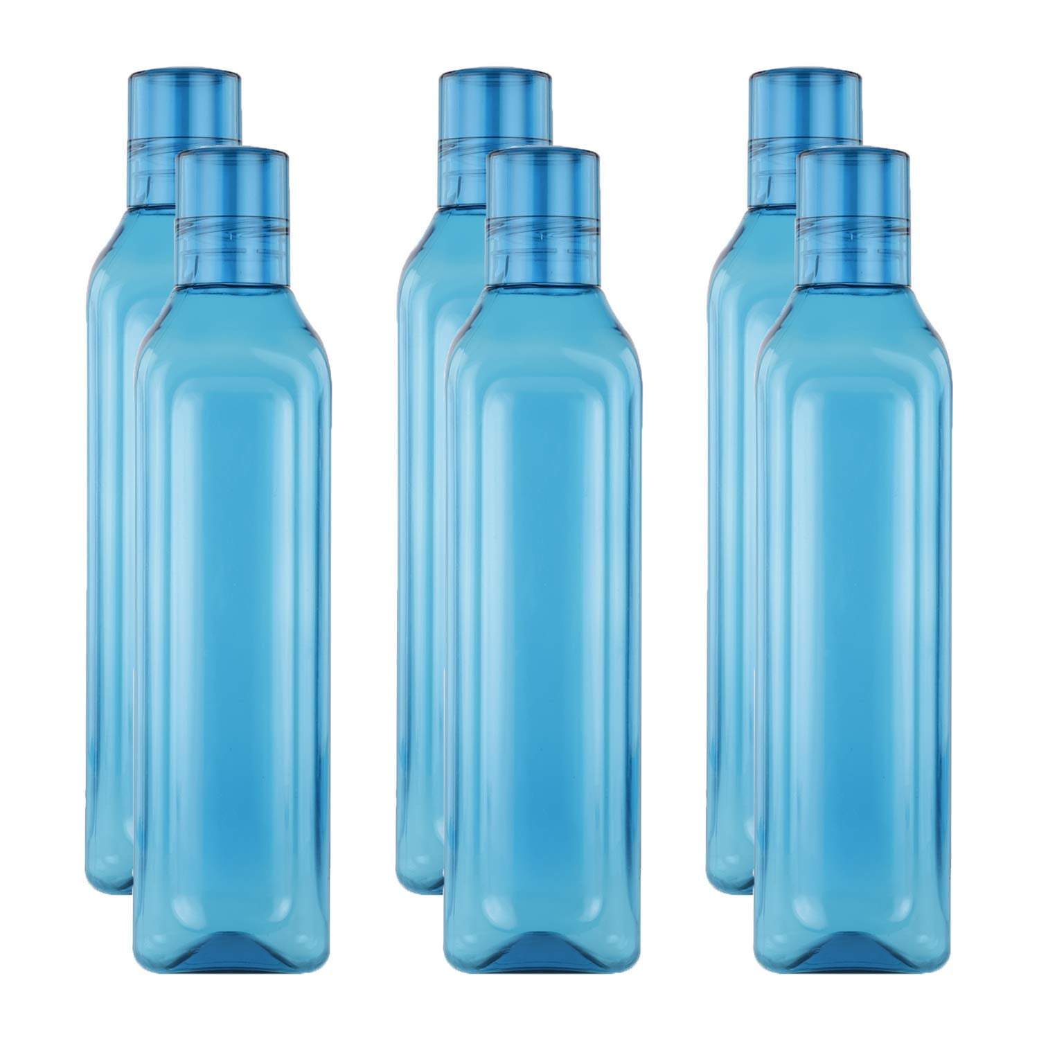 oliveware Premium Plastic Water Bottle, 1L, Set of 6, Blue - Walmart.com