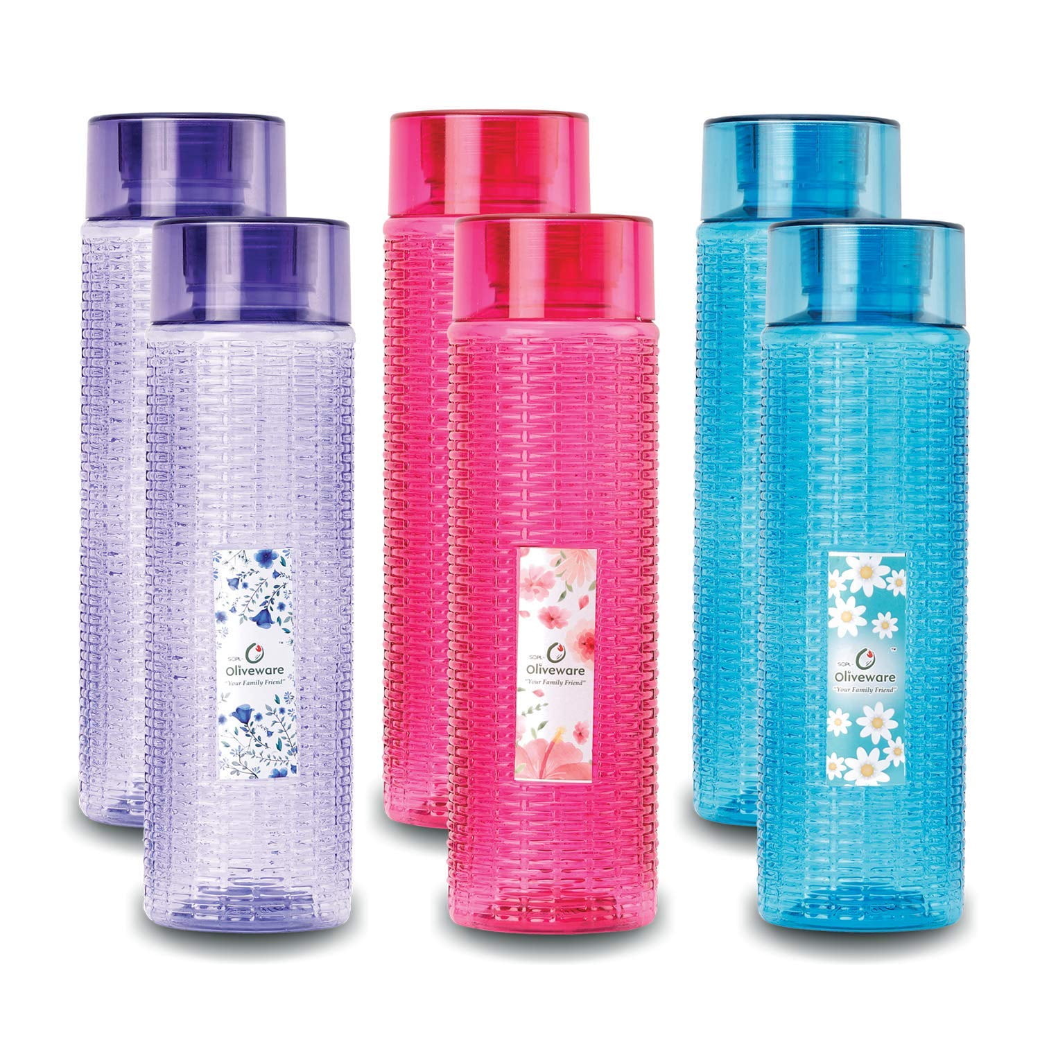 oliveware Round Water Bottle, BPA Free & 100% Leak Proof, 1 Litre ...