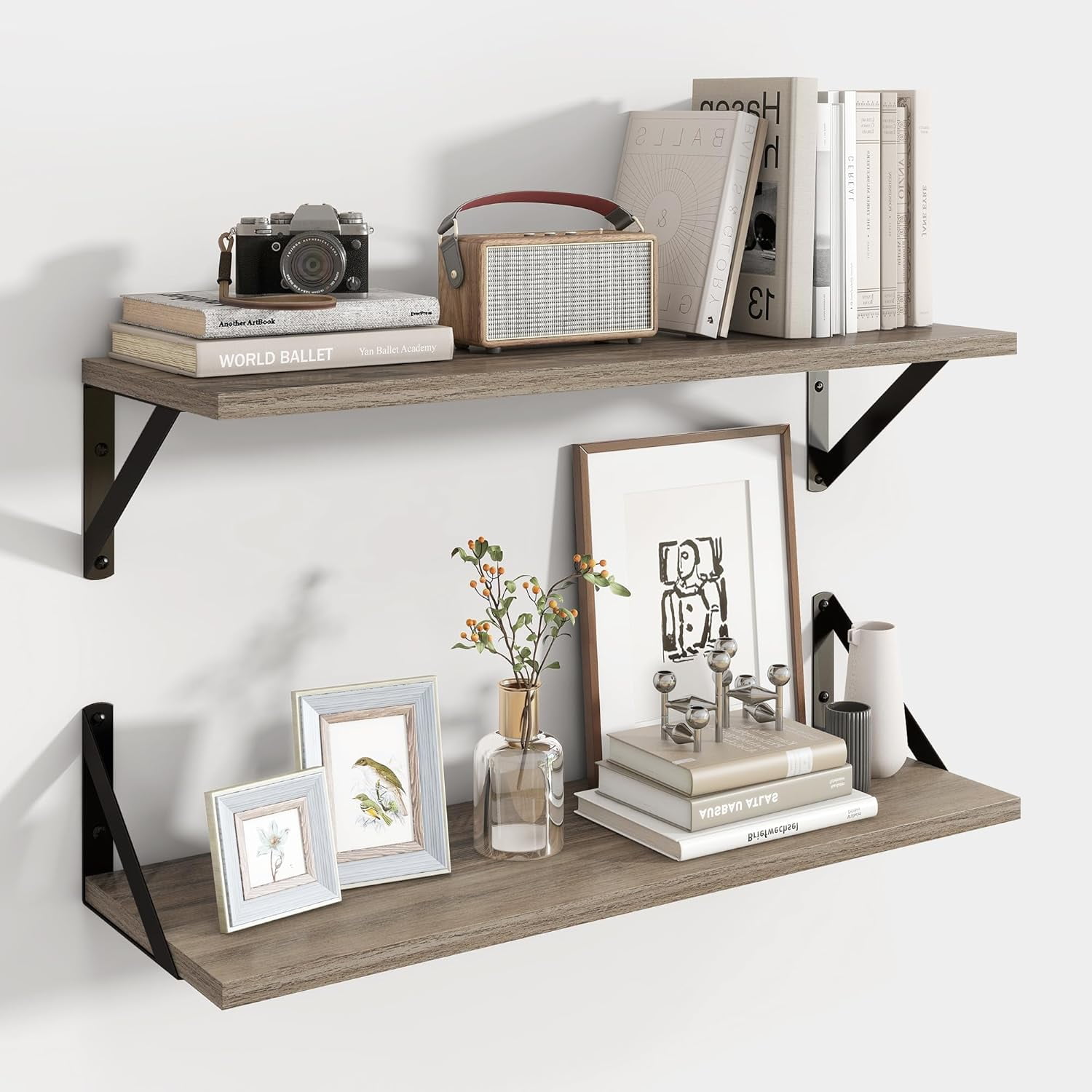 oljyd JKLCH LTKIF Floating Shelves for Wall 24 Inch | 24W x 8D Rustic ...