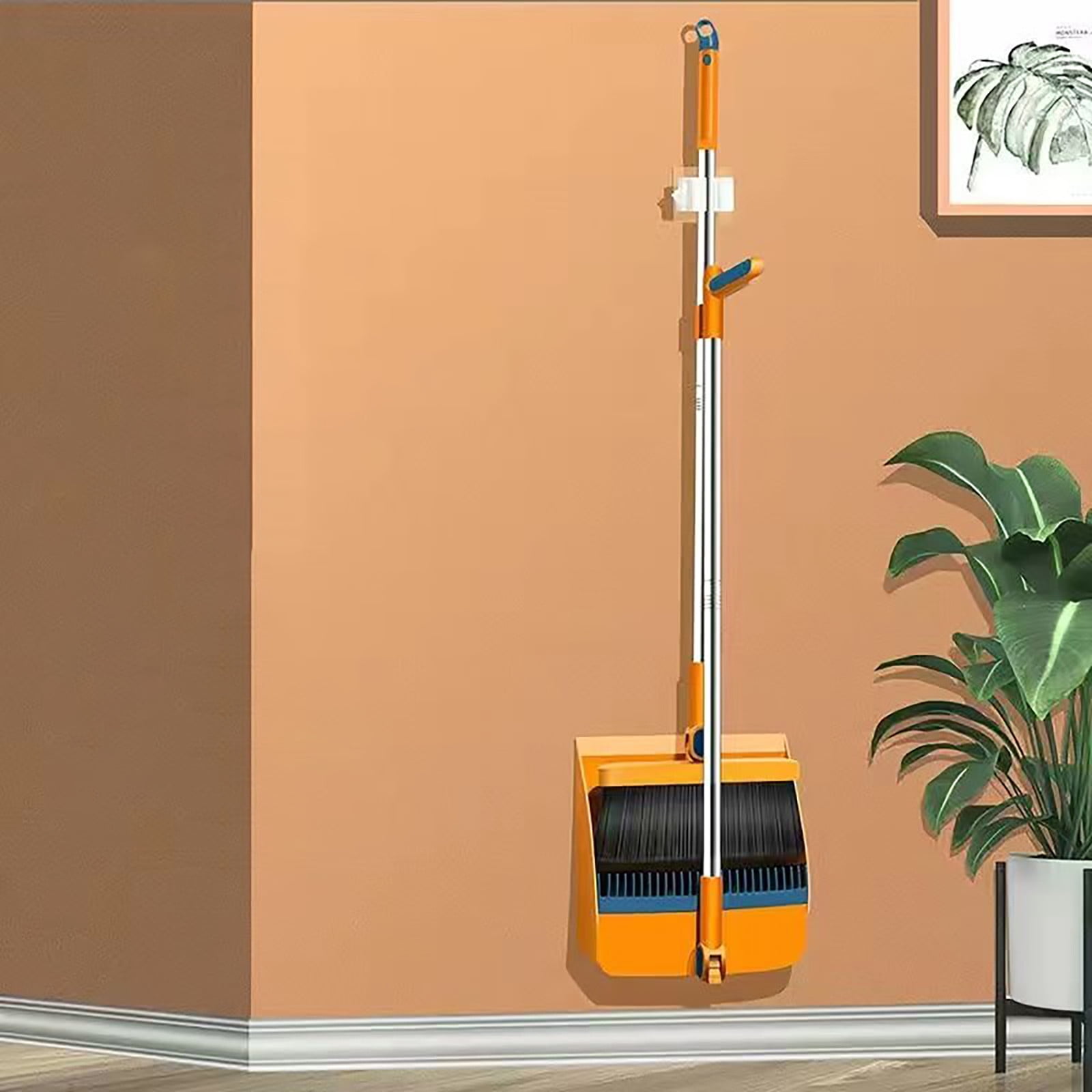 olkpmnmk Broom and Dustpan Set Lightweight Upright Lobby Broom and Dust ...