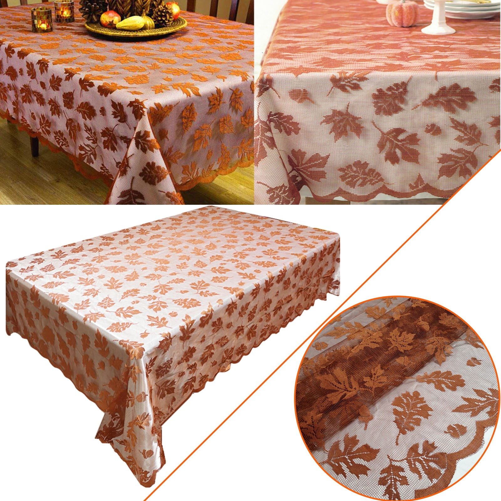 olkpmnmk Clearance Sale!Table Cloth,Thanksgiving Lace Tablecloth Leaves ...