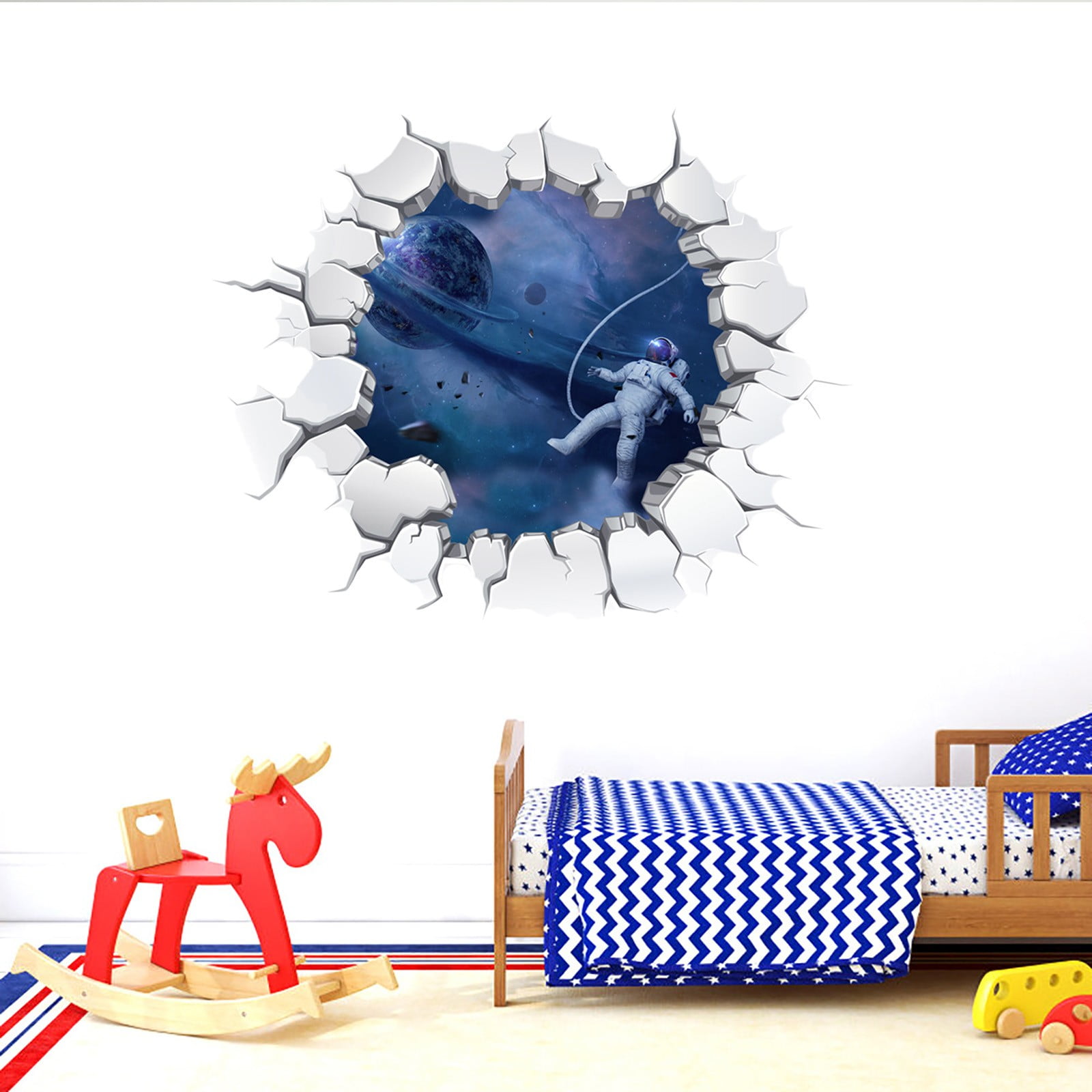 olkpmnmk Peel And Stick Wallpaper Wall Decor Airplane 3D Sticker ...