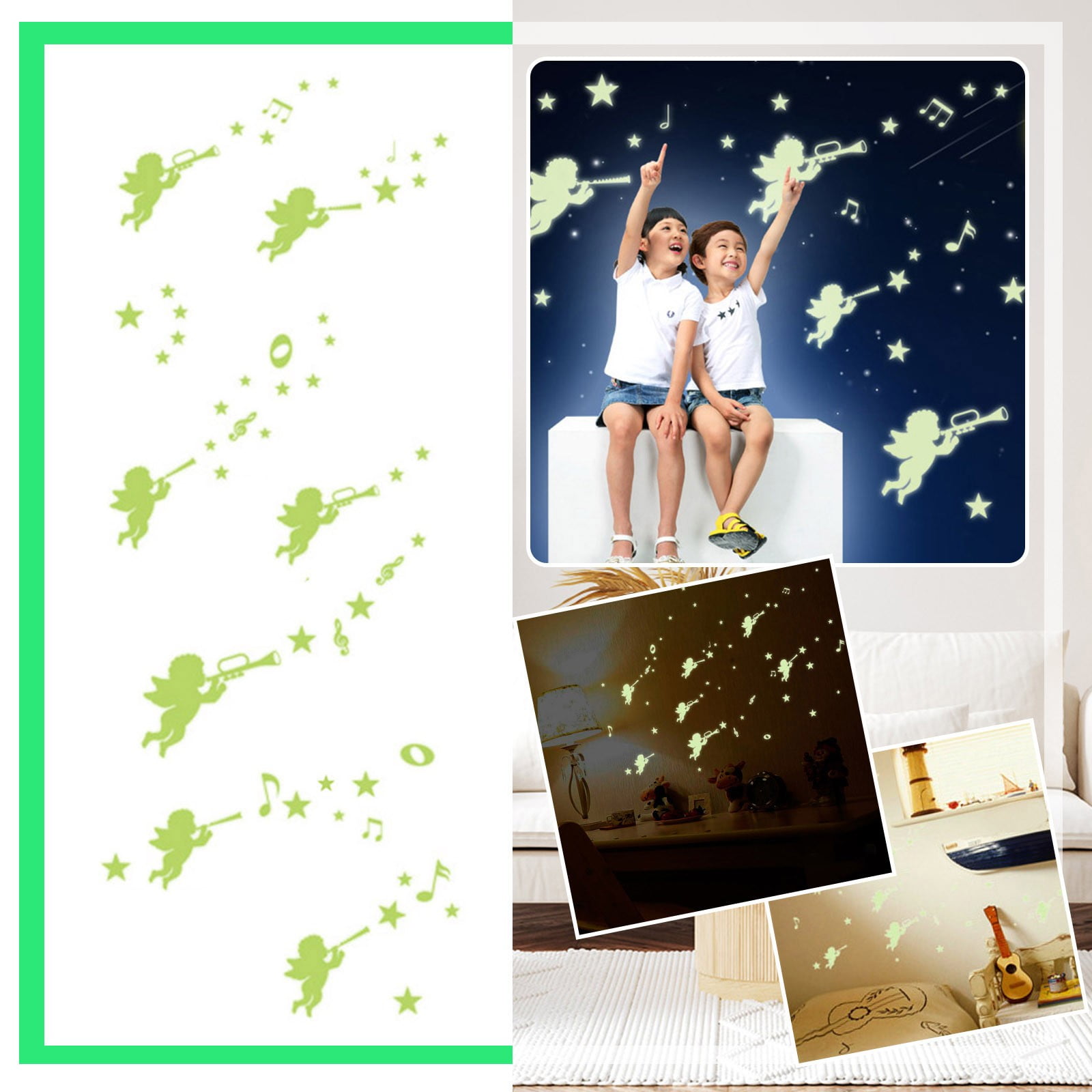 olkpmnmk Peel And Stick Wallpaper Wall Decor Wall Stickers Moon Star ...